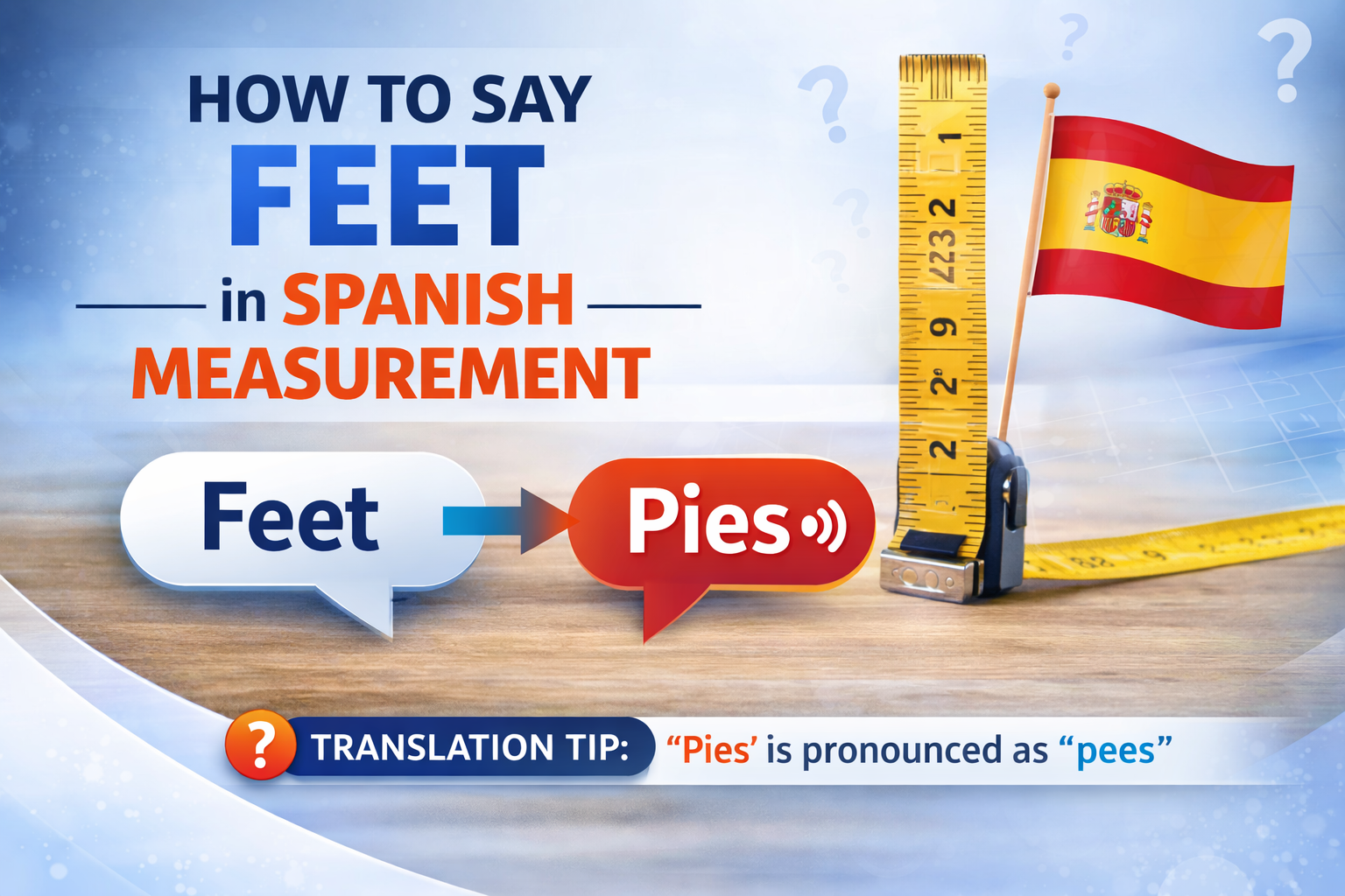 how to say feet in spanish measurement